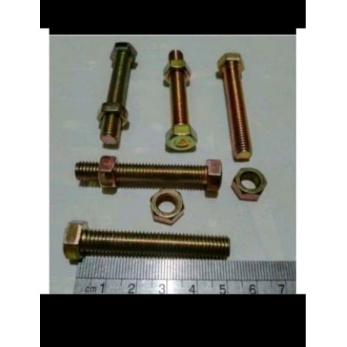 Jual BAUT + MUR KUNING BMK M8 X 50 MM ( KUNCI 12 ) | Shopee Indonesia