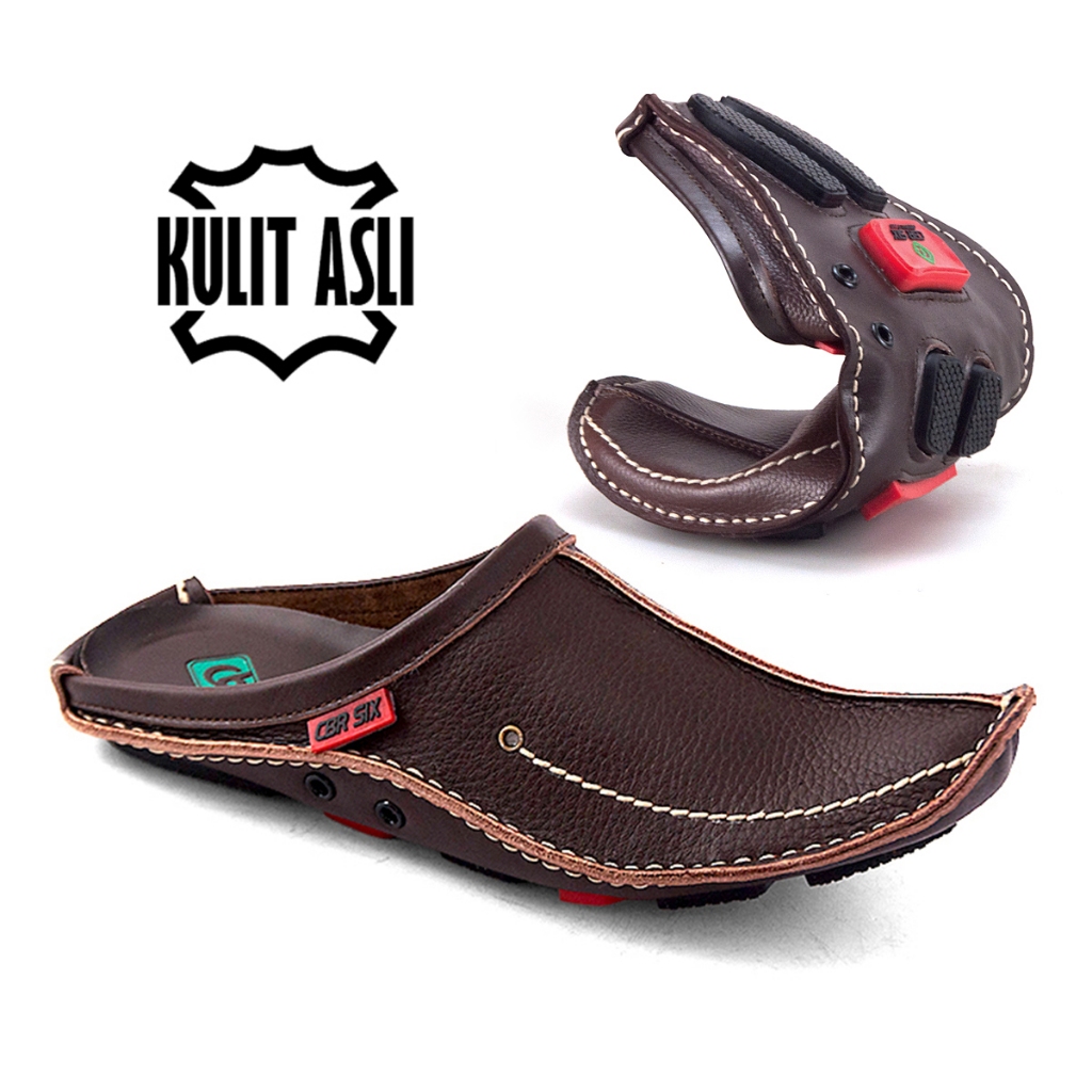 Jual CBR SIX / Sepatu sandal pria / Bahan kulit asli Sol karet super ...