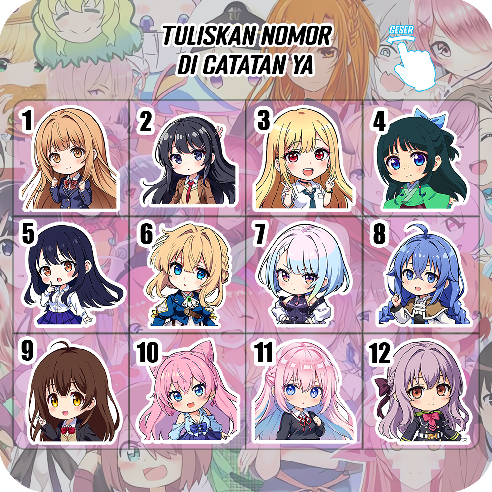 Jual Stiker Glossy Anime Populer Campuran, Sticker Anime Lucu | Shopee ...