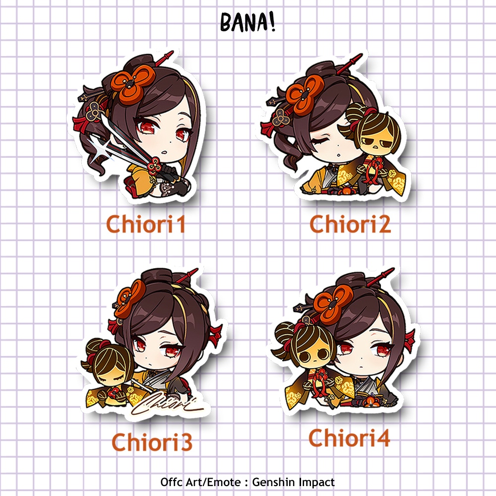 Jual Stiker Genshin Impact CHIORI Sticker Vinyl Waterproof Bijian ...