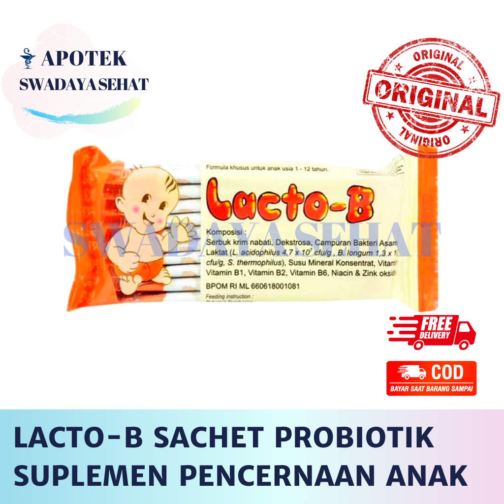 Jual LACTO B Sachet Probiotik - Vitamin Pencernaan Anak Diare Lacto-B ...