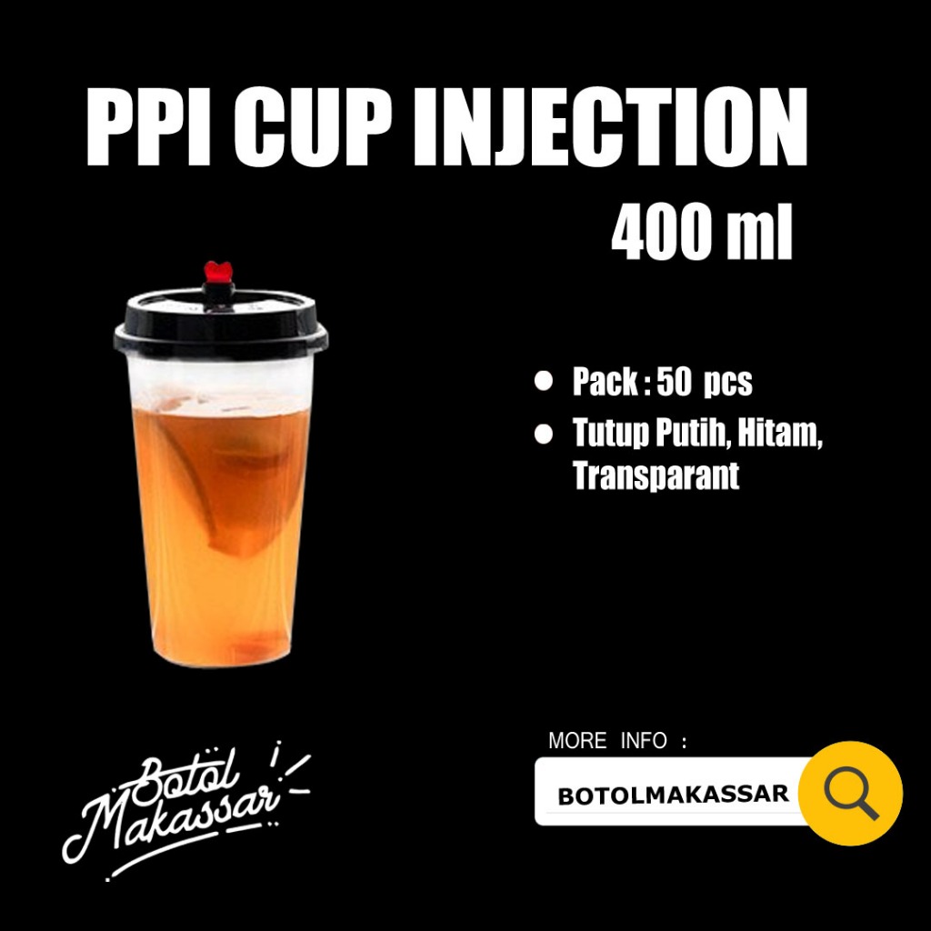 Jual PPI Cup Injection 400ml Datar ( isi 50pcs ) | Shopee Indonesia