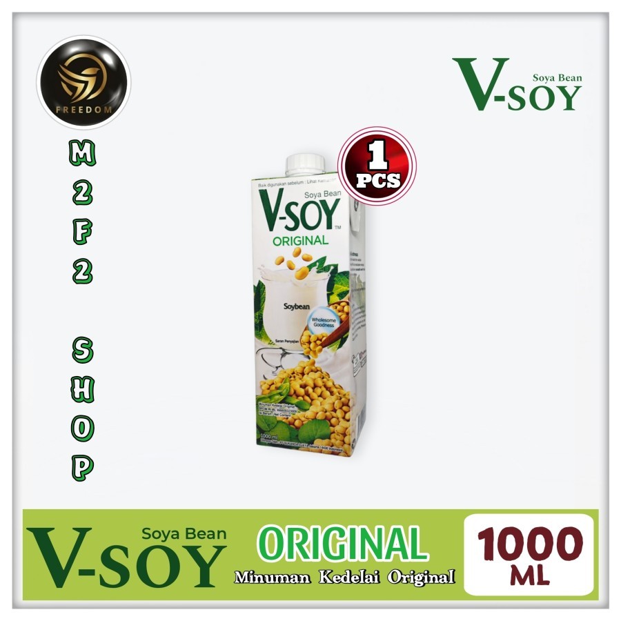 Jual V-Soy Soya Bean Milk Original | Susu Kedelai Kotak UHT - 1000 ml ...