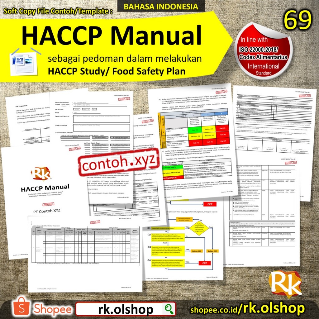 Jual [#69] Contoh HACCP Manual (Pedoman HACCP), Bahasa Indonesia ...