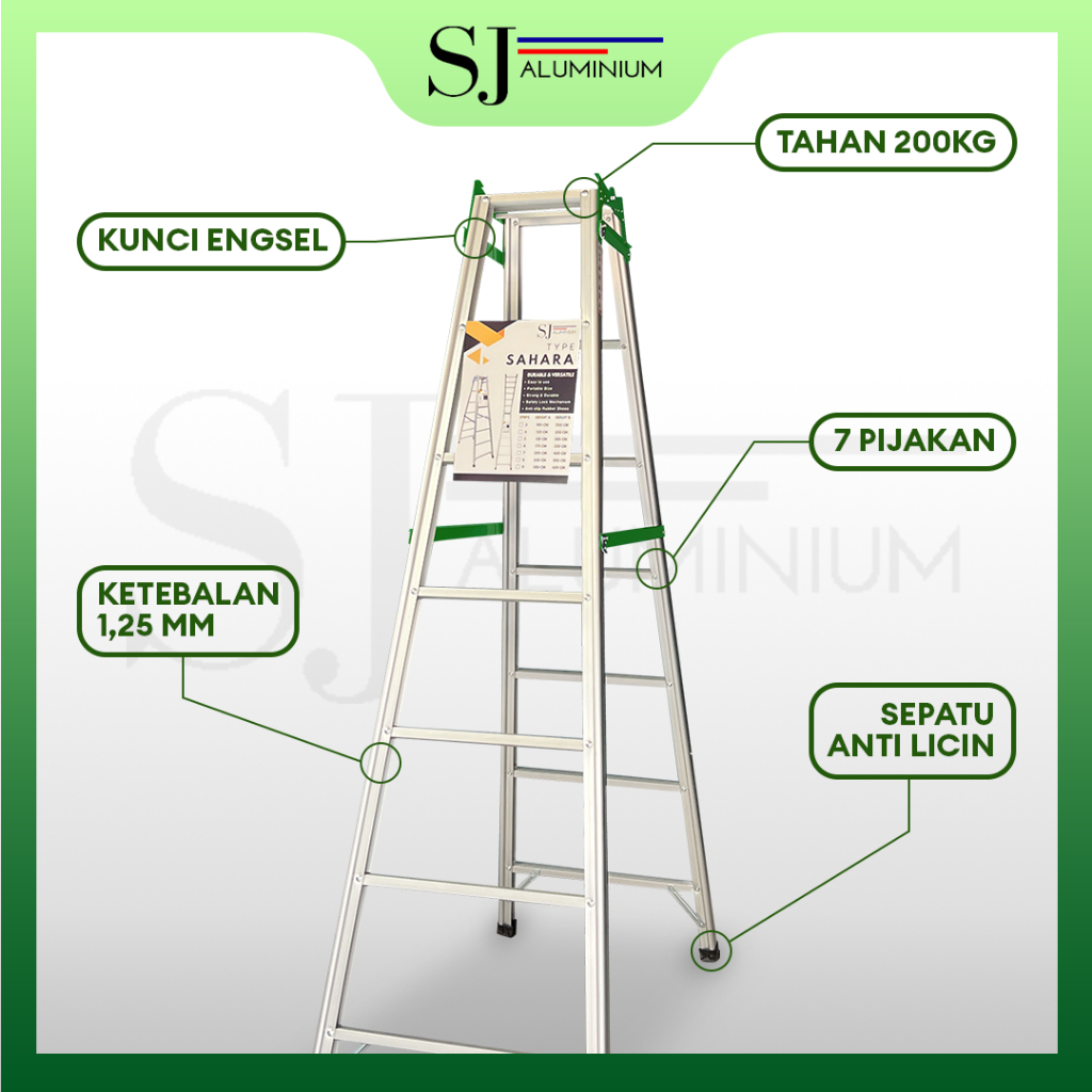 Jual [SAHARA] Tangga Aluminium / Tangga Lipat / Tangga Aluminium Lipat ...