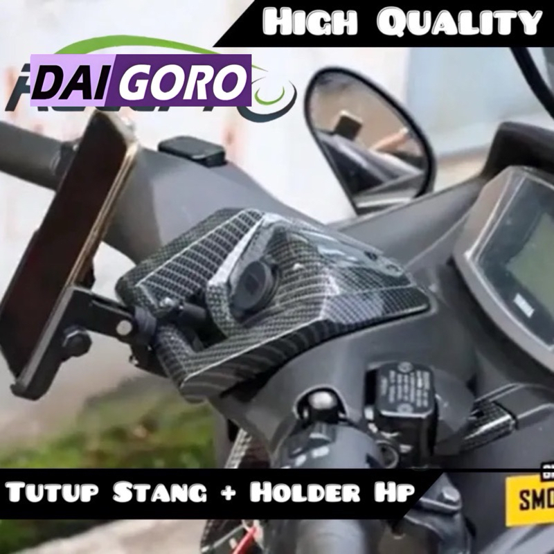 Jual Cover Stang Holder Hp Nmax New Carbon Model Nemo Adotor Casan Hp ...