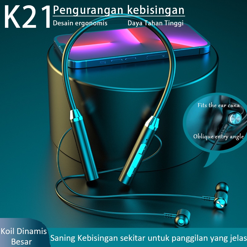 Jual Headset Bluetooth Sport Stereo Tws K21 Gantung Di Leher Dengan ...