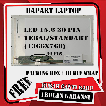 Jual LED LCD LAYAR 15.6 30 PIN TEBAL / STANDART LP156WH4-TPA1 N156BGE ...