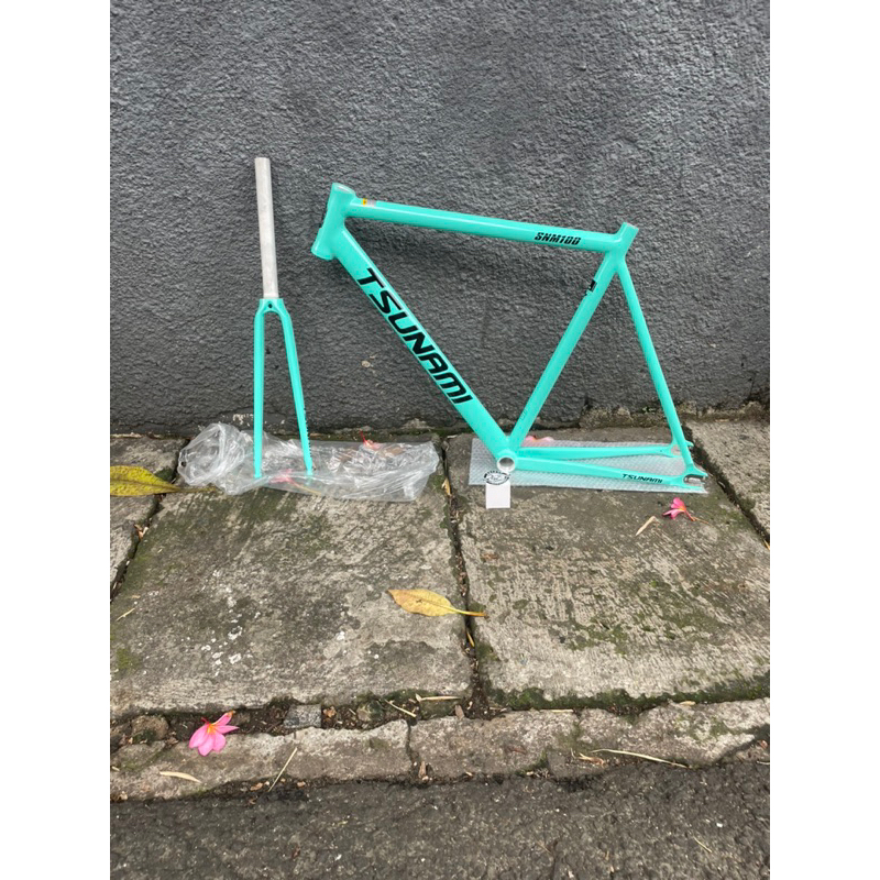 Jual Frame Tsunami Frame Sepeda Fixie Alumunium Alloy Frame Fork hijau ...