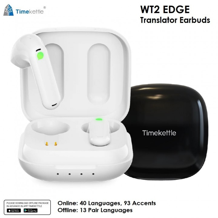 Jual TIMEKETTLE WT2 EDGE Translator Earbuds OFFLINE Penerjemah Bahasa Asing | Shopee Indonesia