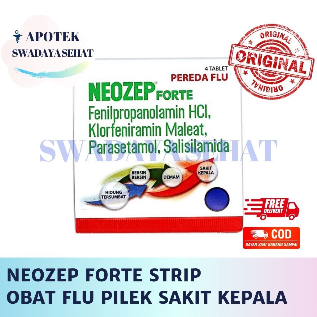 Jual NEOZEP FORTE Strip 4 Tablet - Obat Pereda Flu Pilek Sakit Kepala ...