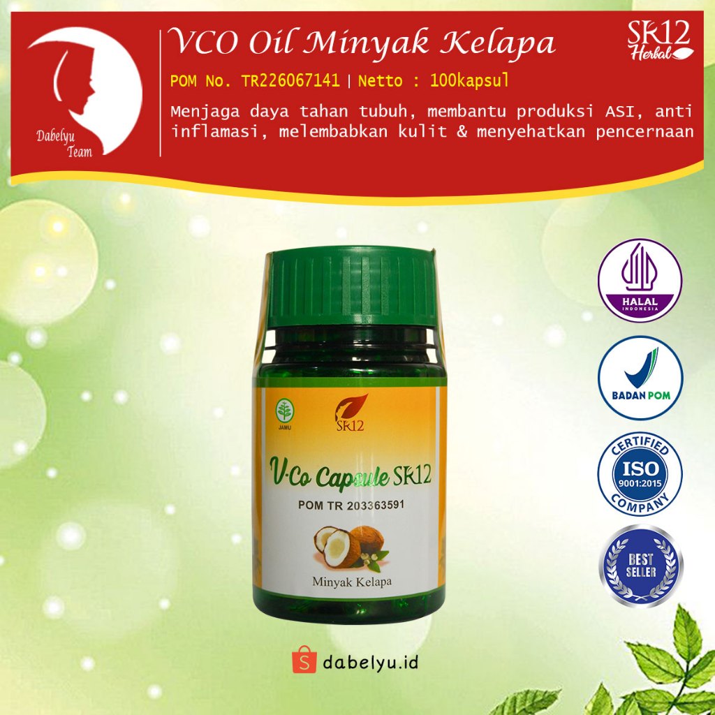 Jual V-Co Capsule SR12 Isi 100 VCO Oil Untuk Kesehatan dan Kecantikan ...