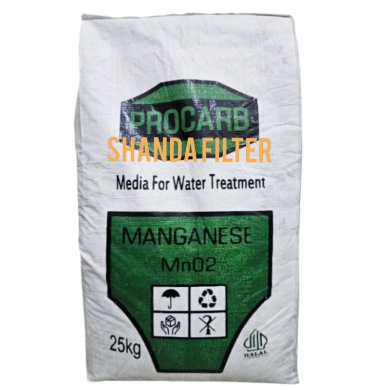 Jual Manganese Mn02 Procarb / Media Filter Air Manga (Isi 25 Kg ...
