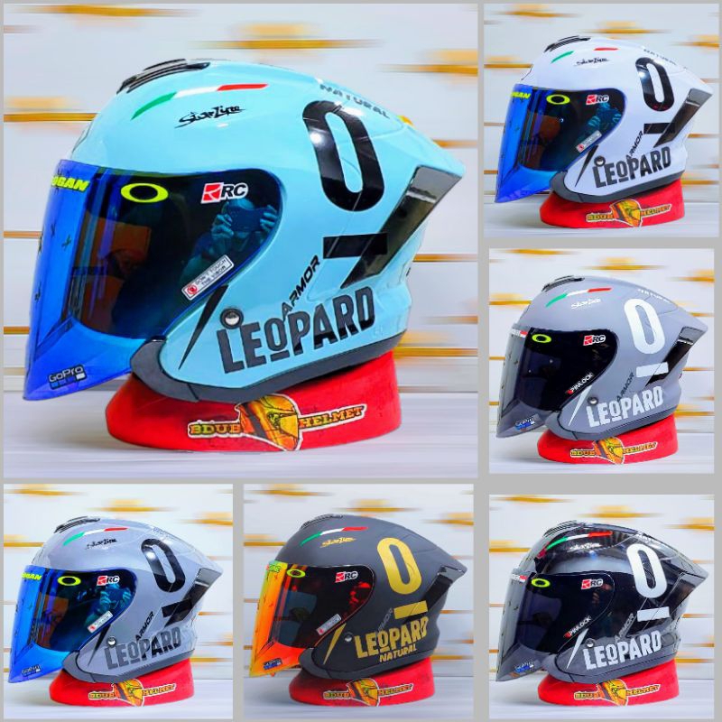 Jual Helm JS Armor White Leopard paket ganteng spoiler 3D | Shopee ...