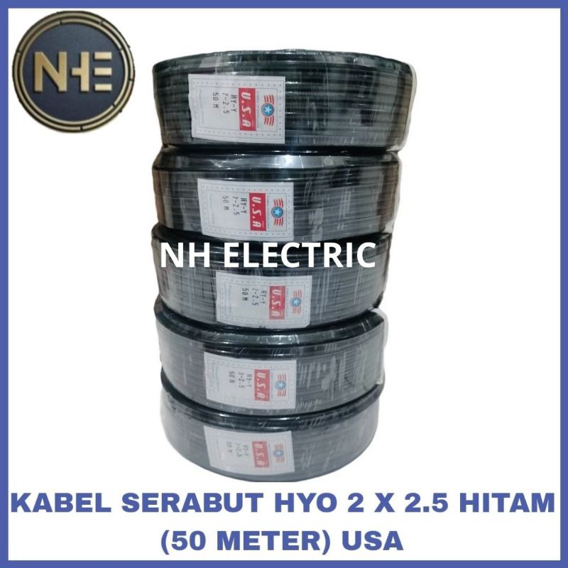 Jual Kabel Listrik Hyo 2 x 2,5mm² Hitam 50 Meter Usa - Kabel Serabut ...