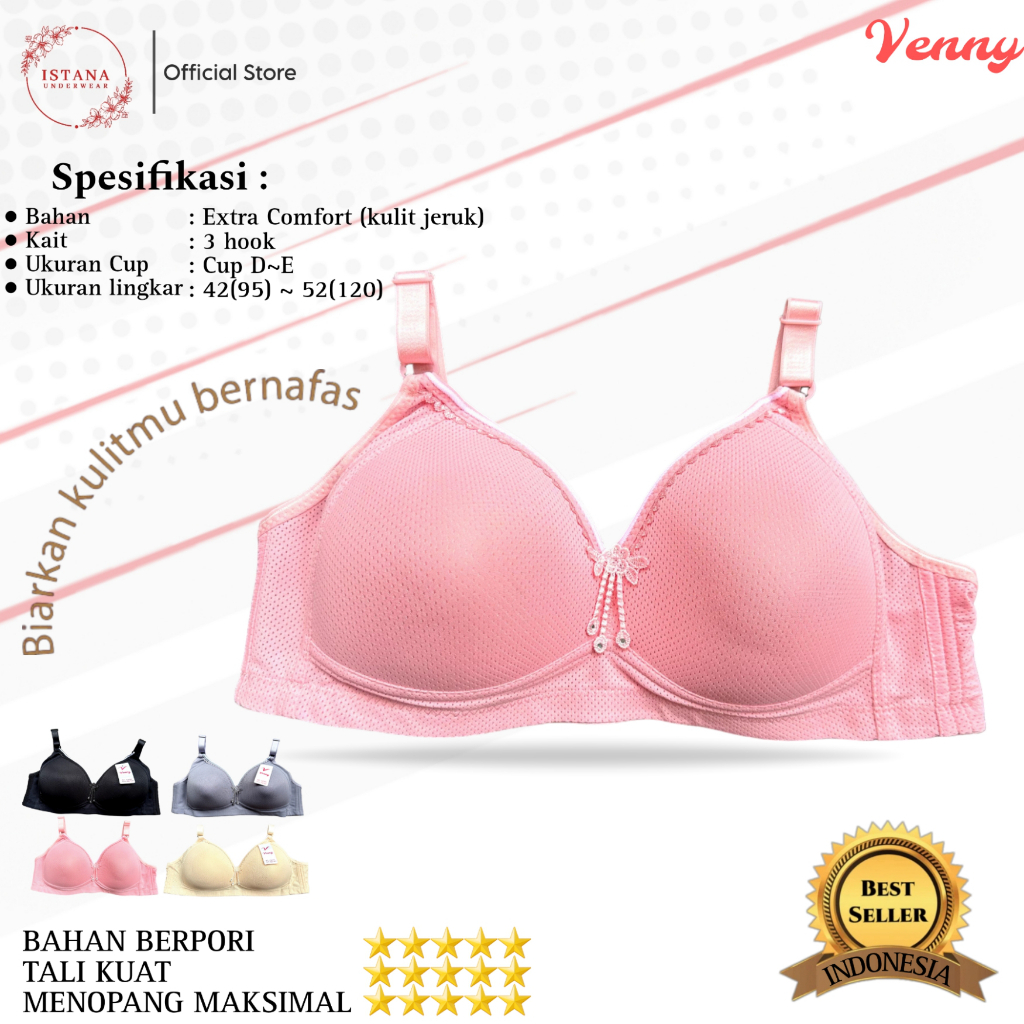 Jual Bra Wanita Jumbo Cup E / Bh polos Cup Besar Tanpa Kawat | Shopee Indonesia