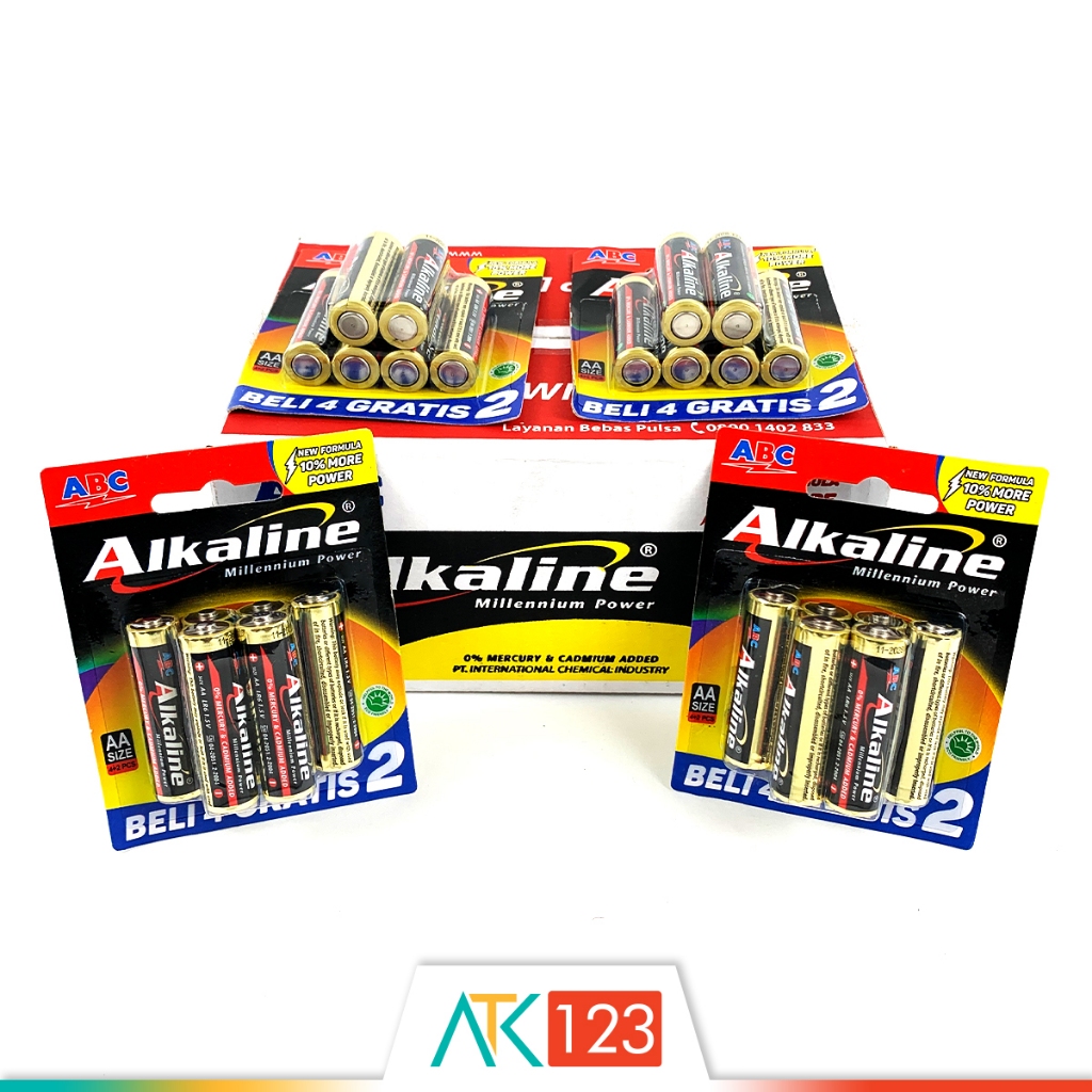 Jual RK Baterai Alkaline AA / A2 isi 6 (4+2) Buah / Battery ABC Alkaline LR6/AA/A2 4B+2B ...