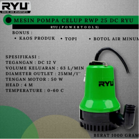 Jual RYU RWP 25 DC Water Pump Listrik / Pompa Air / Pompa Celup DC ...