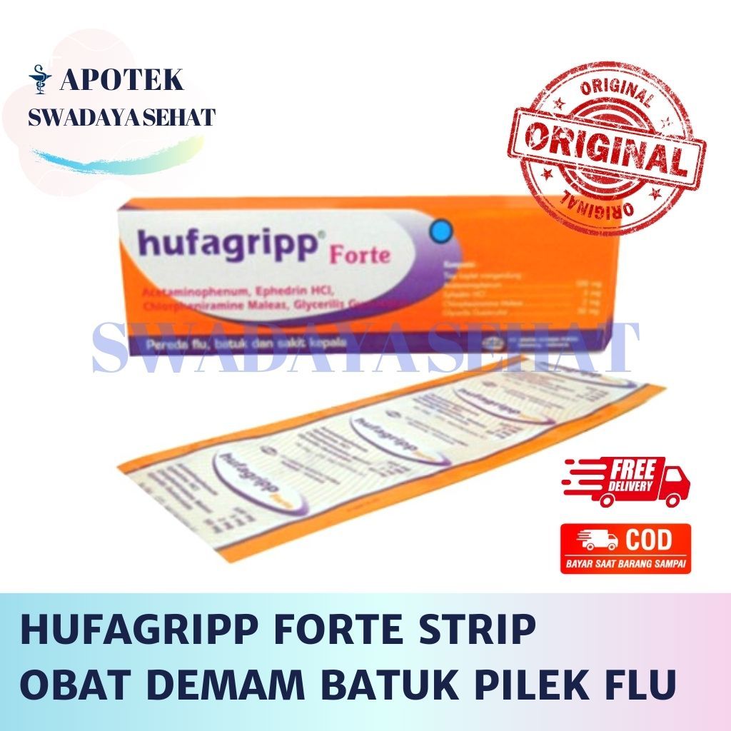 Jual HUFAGRIPP FORTE Strip - Obat Demam Batuk Pilek Flu 10 Tablet ...