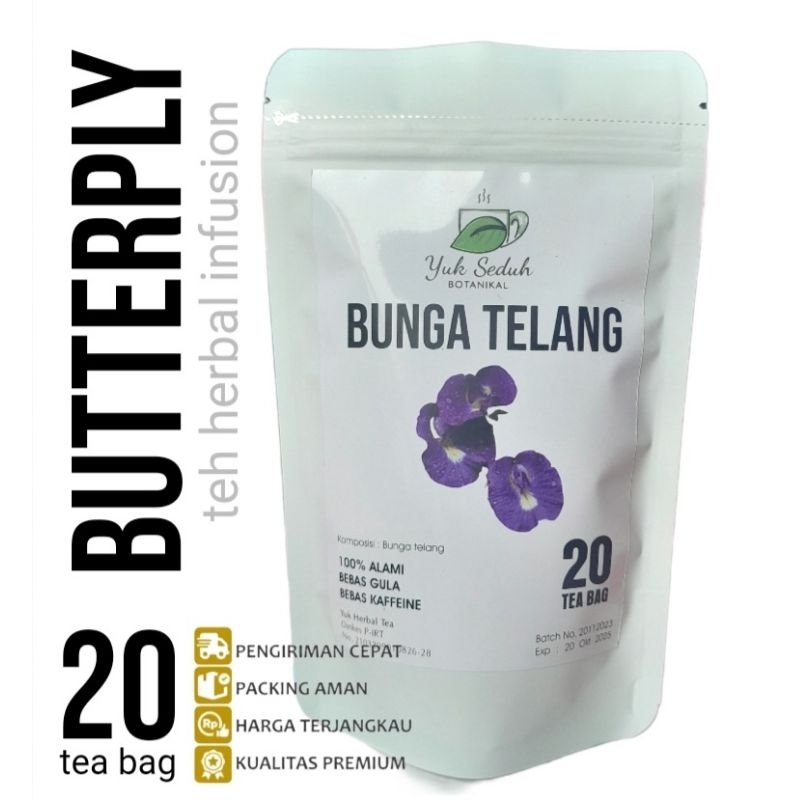 Jual TEH BUNGA TELANG / BUTTERFLY PEA TEA: 20 kantong teh | Shopee ...