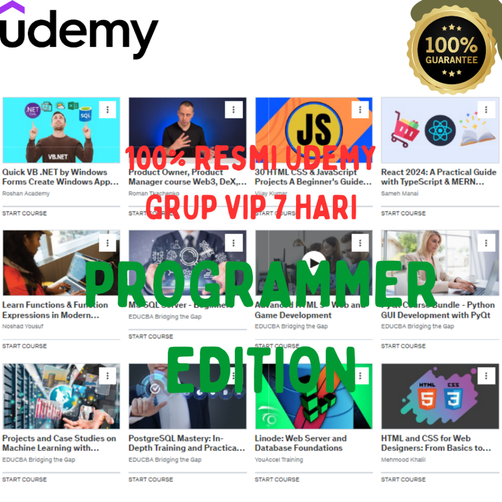 Jual Udemy Premium Course Edisi Programmer dan IT | Shopee Indonesia