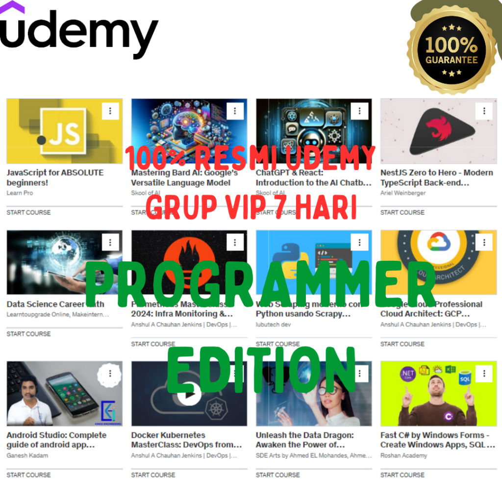 Jual Udemy Premium Course Edisi Programmer dan IT | Shopee Indonesia
