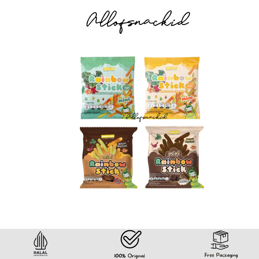 Jual Sunkrisps - Rainbow Stick Mini - 8gr - Veggie / Cheese / Biskuit ...