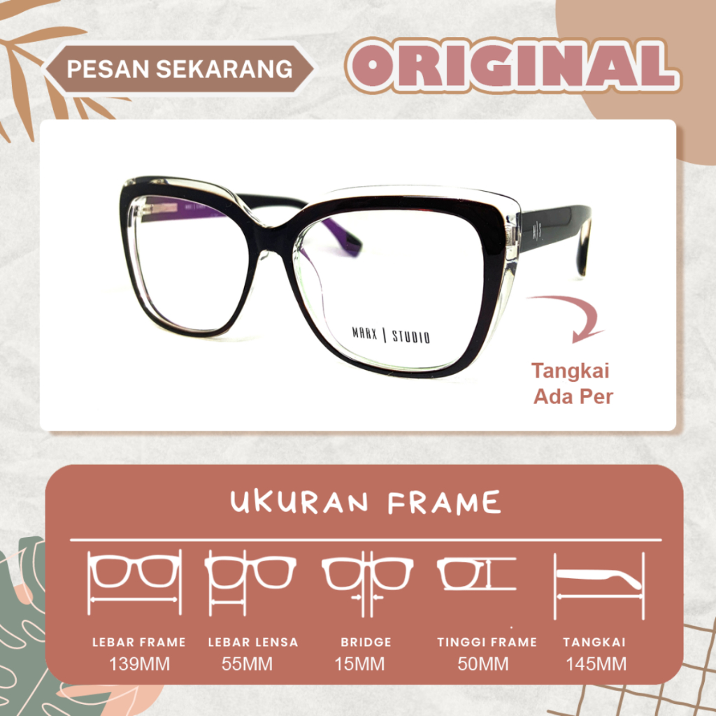 Jual Frame Kacamata Pria/Wanita Original Marx Studio Size 55 G-9326 | Shopee Indonesia