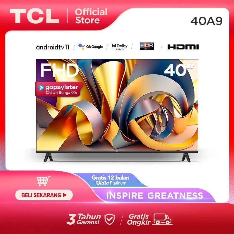 Jual TCL 40 inch Android TV LED FHD 40A9 | Shopee Indonesia
