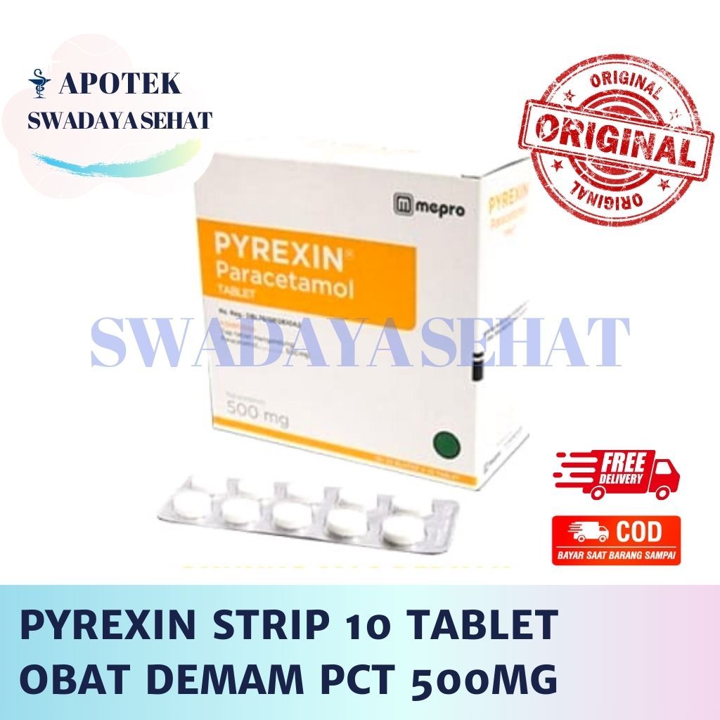 Jual PYREXIN Strip 10 Tablet Paracetamol 500 MG - Obat Penurun Demam ...