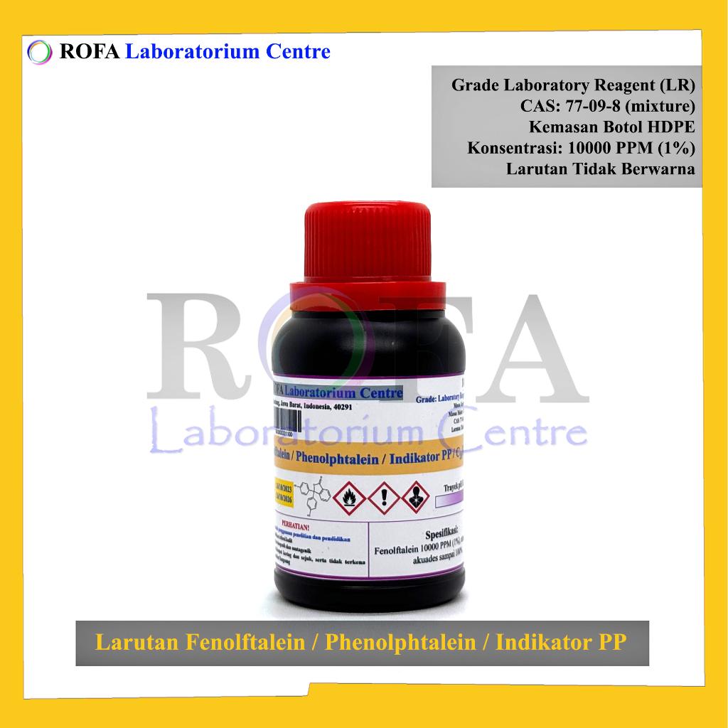 Jual Larutan Fenolftalein / Phenolphthalein Solution / Indikator PP ...