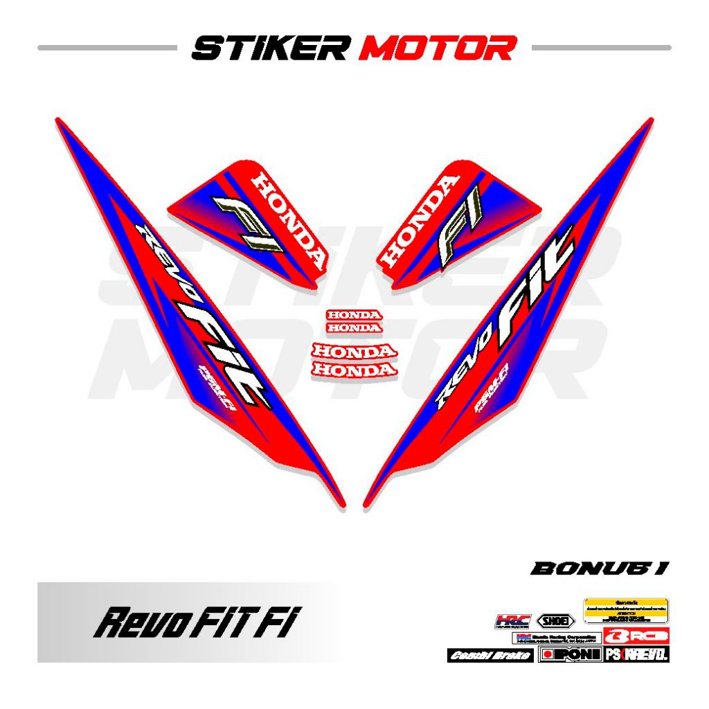 Jual RF05 STRIPING STIKER HONDA REVO FIT FI WAVE 110 I MOTIF 5 DASAR ...