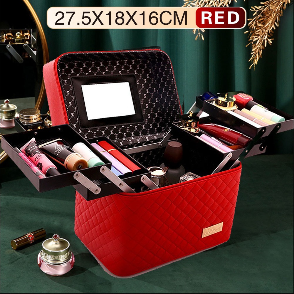 Jual Kotak kosmetik / Tempat Make Up / Beauty Case/4 Tingkat Mewah ...