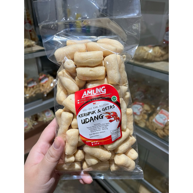 Jual Getas Udang Panjang Kerupuk Amung 1 kg oleh oleh khas Belitung ...