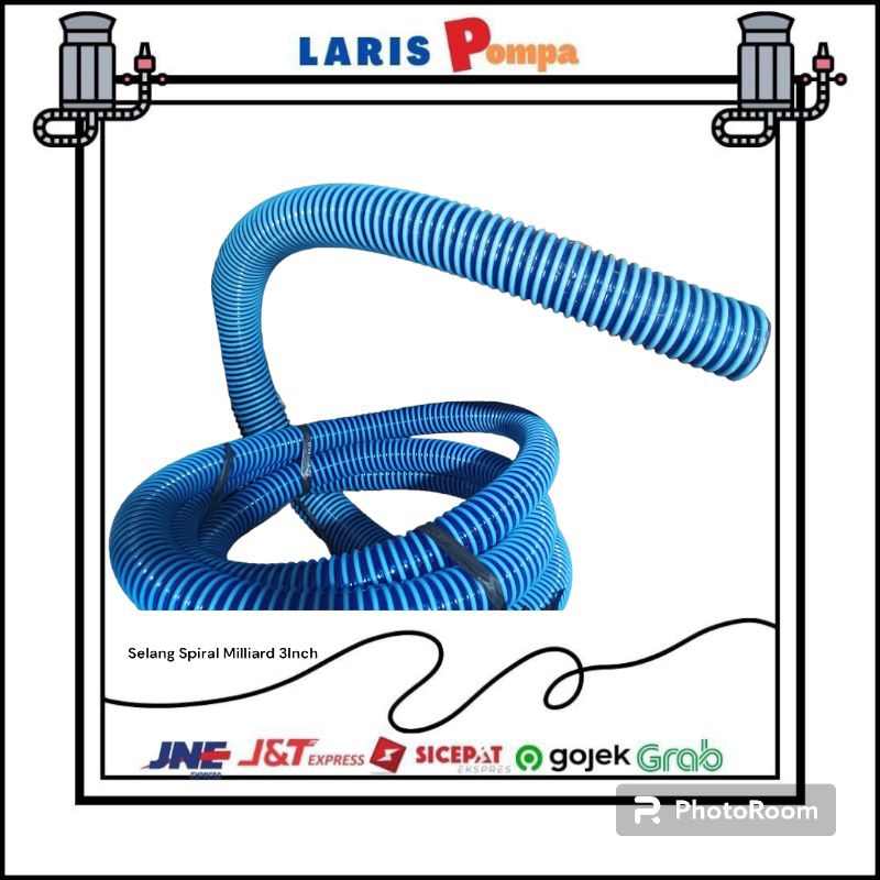 Jual Selang Hisap Spiral Milliard Pompa Irigasi 3Inch (1Meter) | Shopee ...