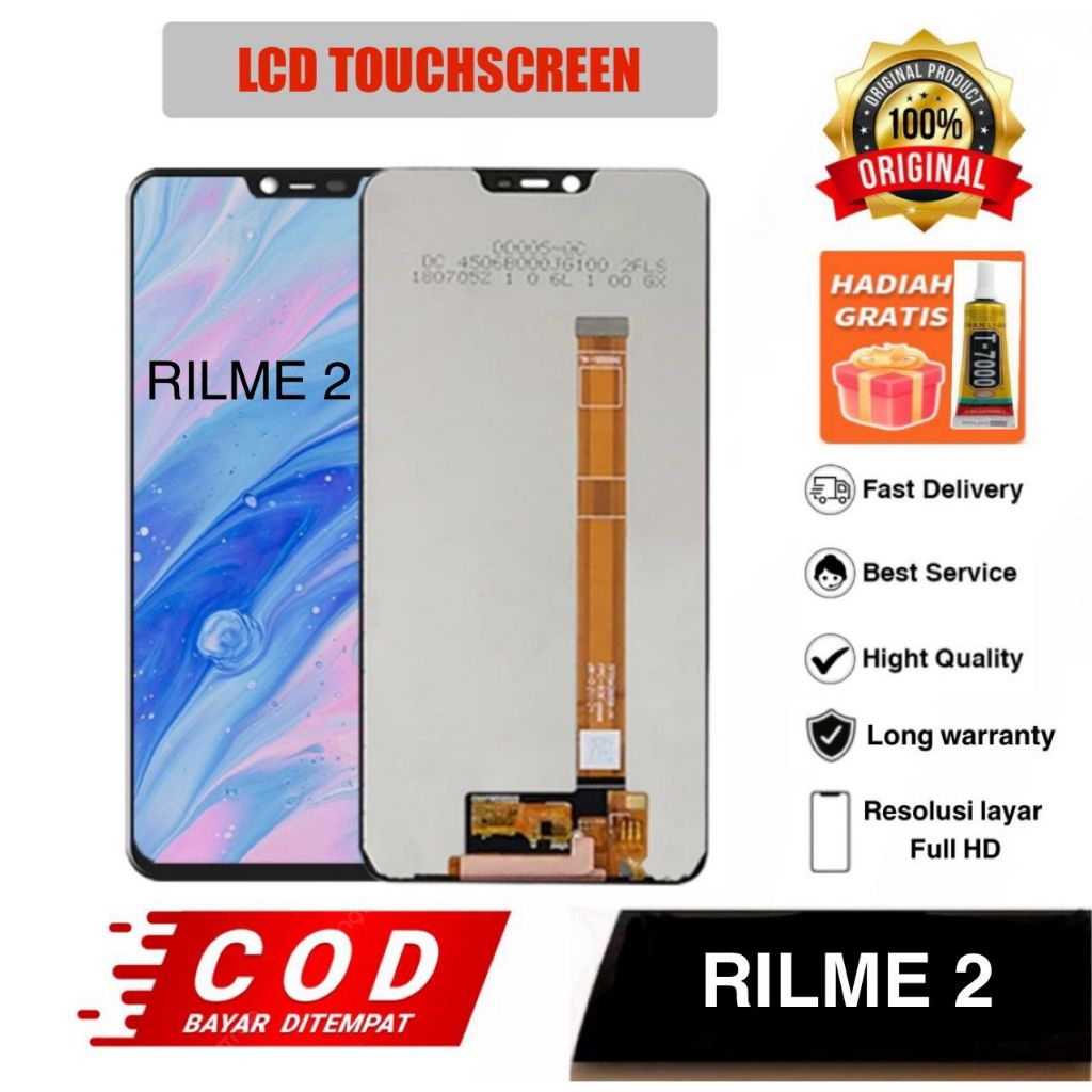 Jual LCD TOUCHSCREEN REALME 2 FULLSET ORIGINAL + LEM | Shopee Indonesia