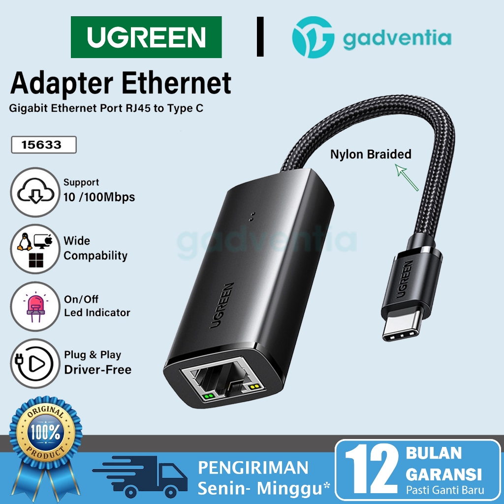 Jual Ugreen Kabel Adapter Usb Type C Ethernet Gigabit To RJ45 Lan ...