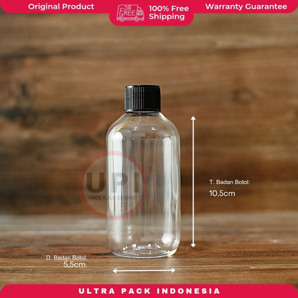 Jual KEMASAN MINUMAN BOTOL FOOD GRADE - PET SBR 200ML CLEAR + TUTUP ULIR PLASTIK HITAM | Shopee ...