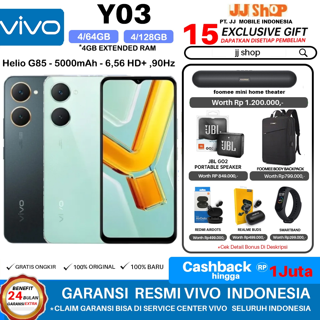 Jual VIVO Y03 & Y03T 4/128 4/64 4/32 GB RAM 4GB ROM 128GB 64GB 32GB ...