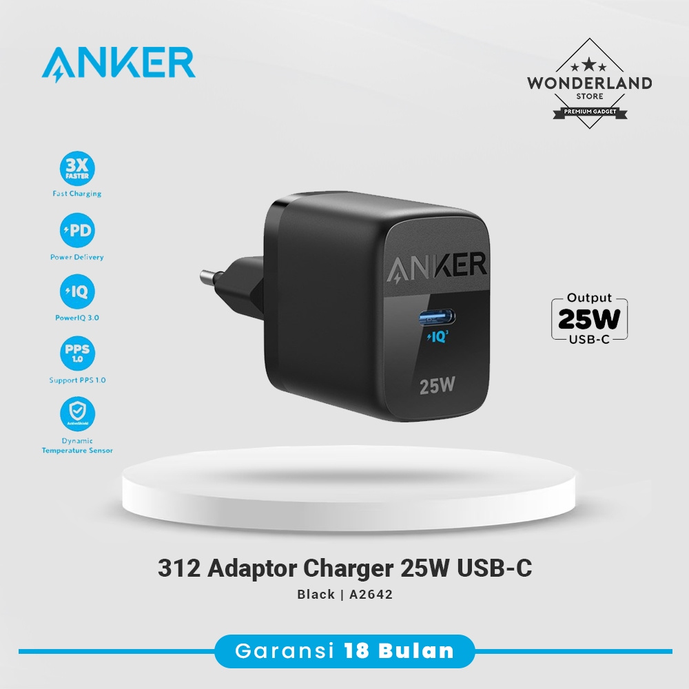 Jual Anker 312 Adaptor 25W Charger USB-C PPS PD Super Fast Charging ...