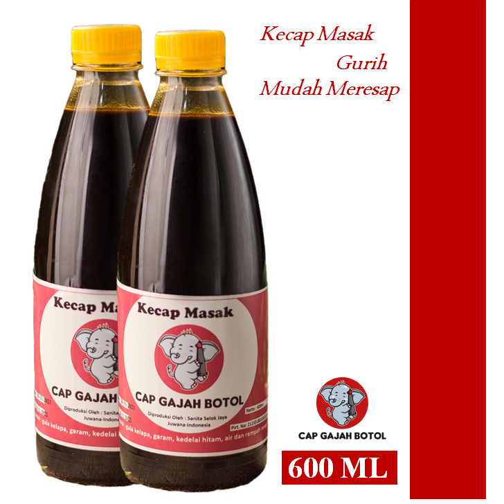 Jual Kecap masak Gajah Botol Sanita Selok Jaya 250 gr dan 600gr kemasan ...