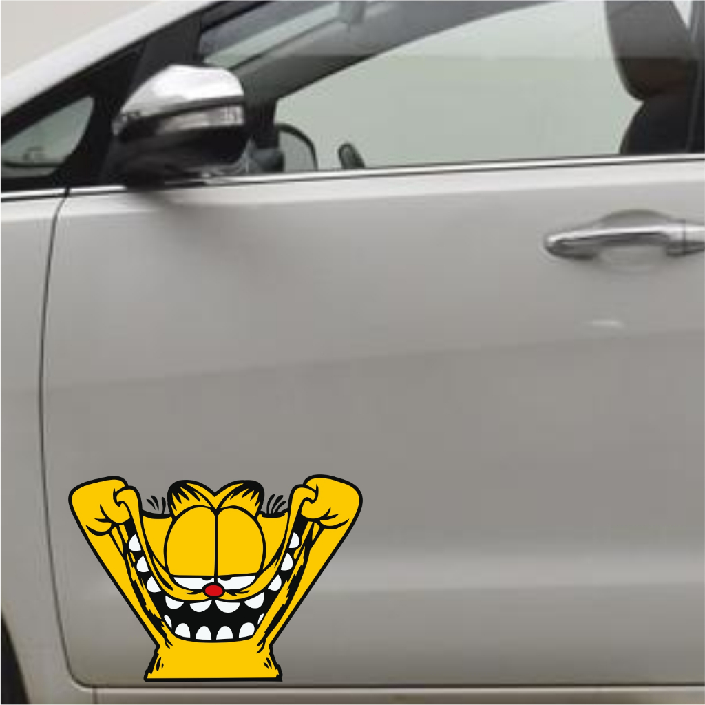 Jual stiker mobil garfiel kucing cutting sticker pintu mobil variasi ...