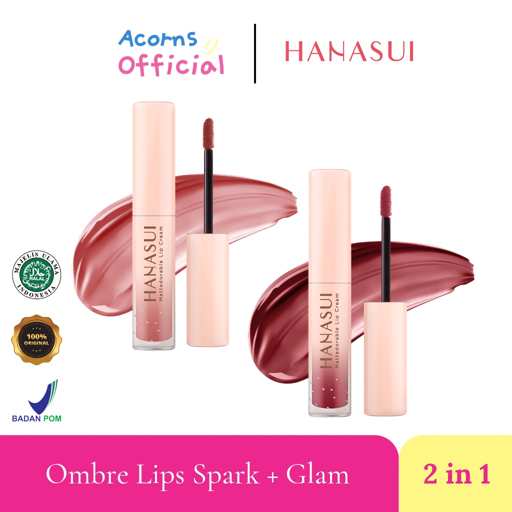 Jual PAKET OMBRE Set Hanasui Lipcream Spark + Lipcream Glam | Shopee ...