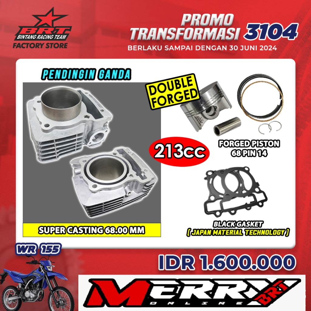 Jual Promo Bore Up BRT Blok 66 66mm 68 68mm 70 70mm Nmax Aerox WR 155 ...