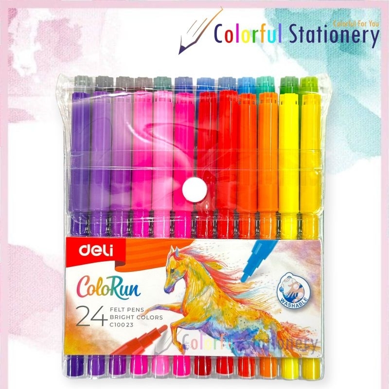 Jual Spidol Deli 24 Warna C10023 | Shopee Indonesia