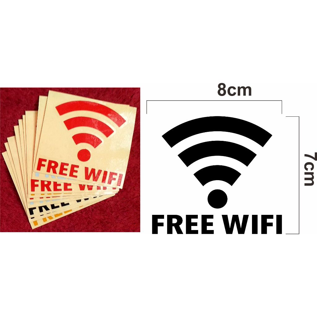 Jual Stiker cutting free wifi, sticker sinyal free wifi | Shopee Indonesia