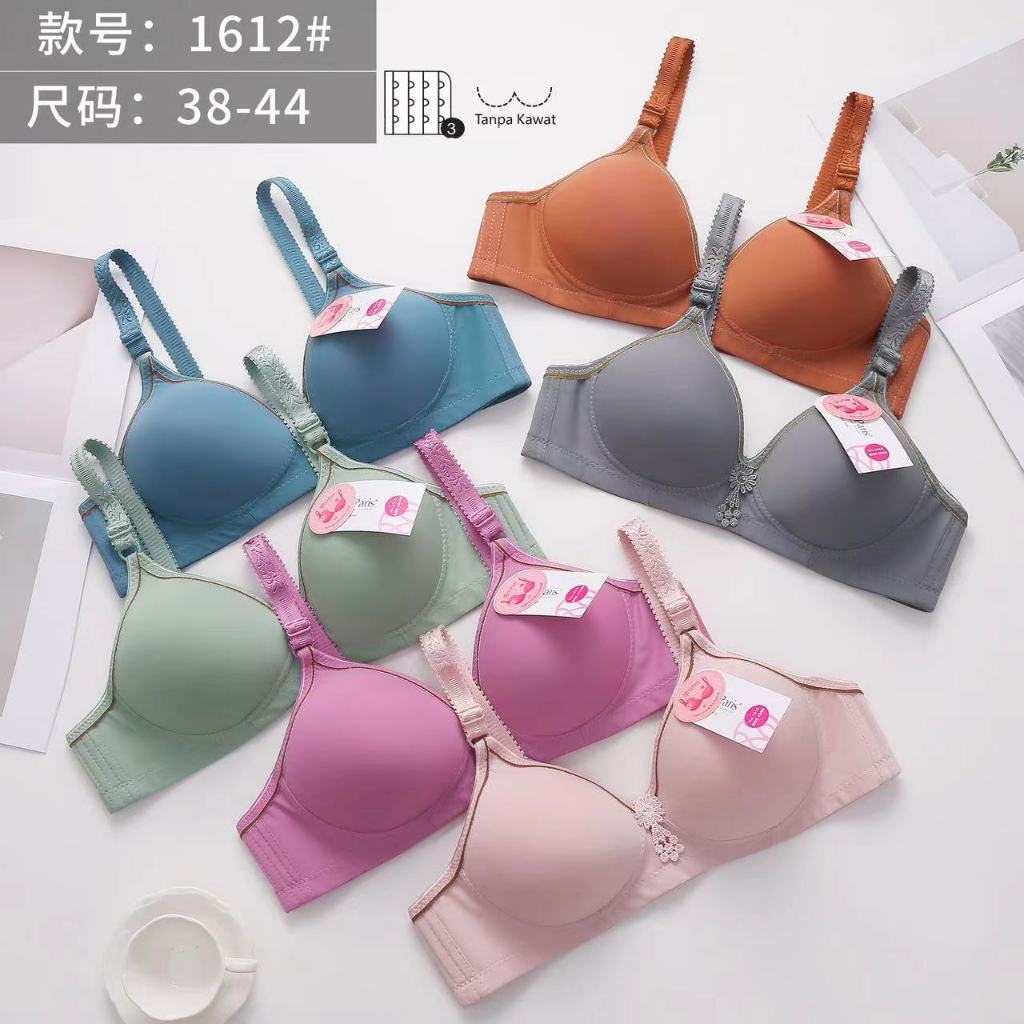 Jual BH Kait 3 Bra Wanita Tanpa Kawat Polos Super Soft La Paris Busa Tanpa Kawat Cup Besar Kait ...