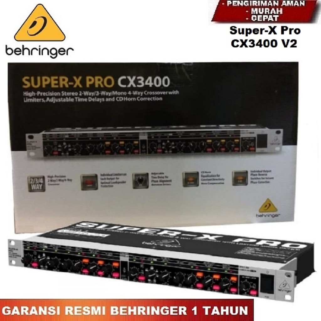 Jual Behringer Super-X Pro CX3400 V2 Speaker Crossover 2 / 3 / 4 Way ...