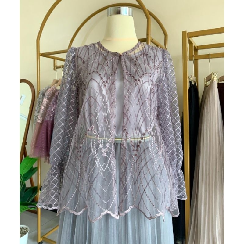 Jual Outer brokat lux ruffle / long outer brukat / baju kondangan ...