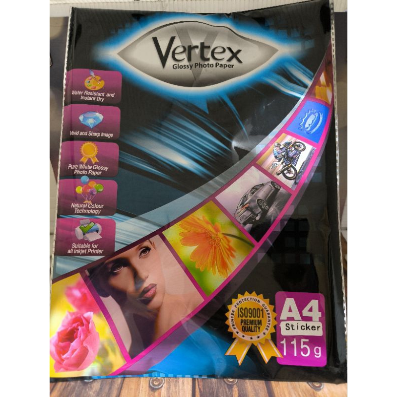 Jual Kertas Photo stiker Vertex A4 115g/Vertex Glossy Photo Paper ...